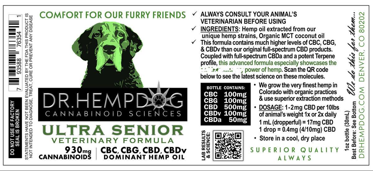 ULTRA SENIOR FORMULA - CBC/CBG/CBD/CBDv/CBDa Super-Spectrum Hemp Oil T ...